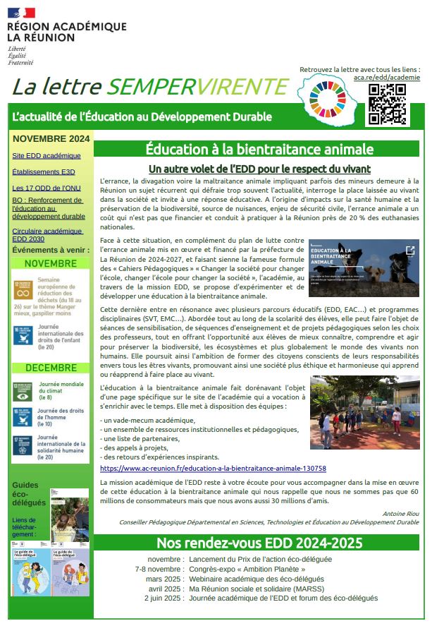 Lettre sempervirente EDD | Académie de La Réunion