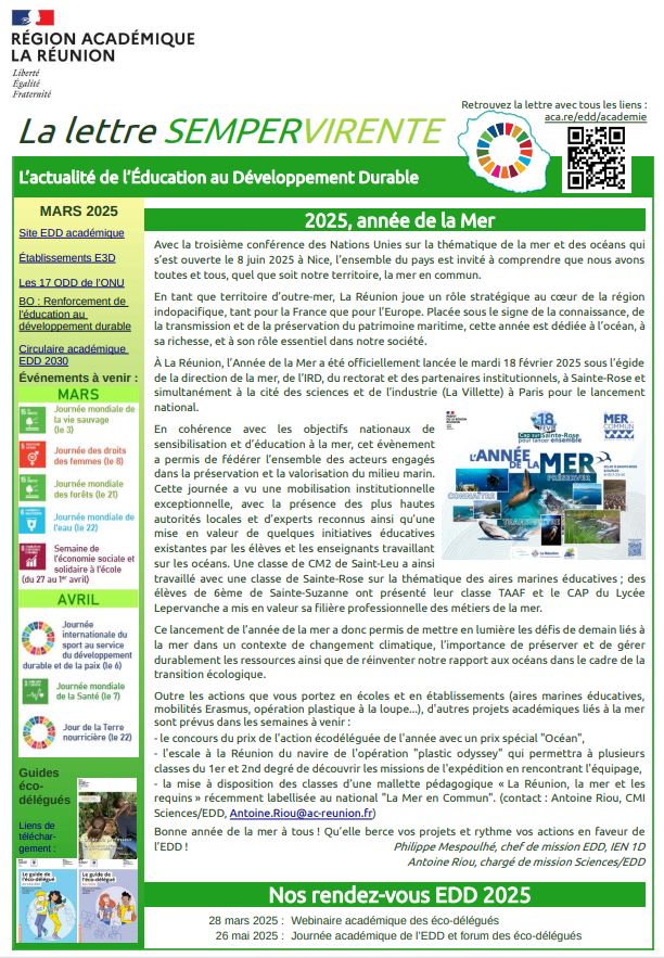 Lettre sempervirente EDD | Académie de La Réunion