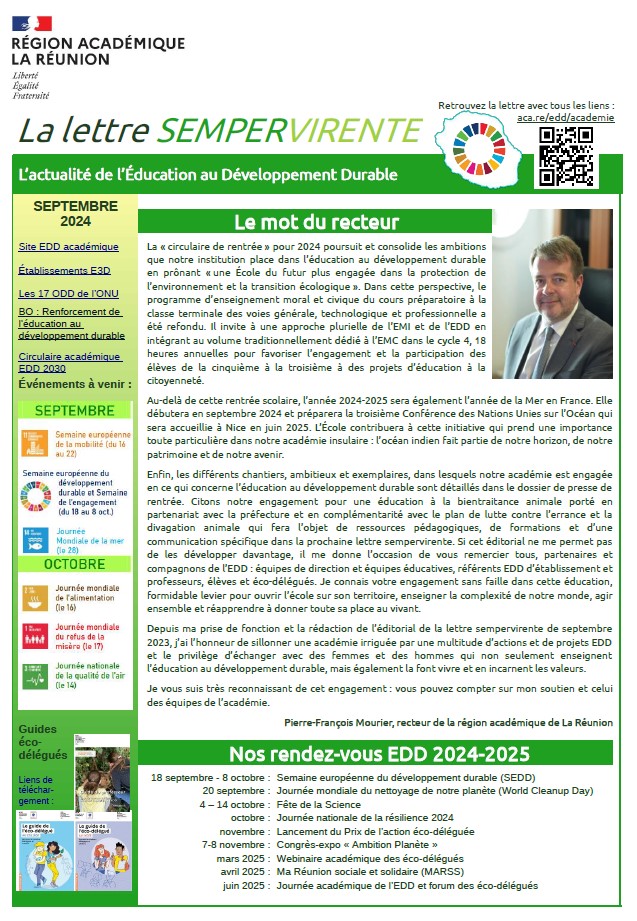 Lettre sempervirente EDD | Académie de La Réunion